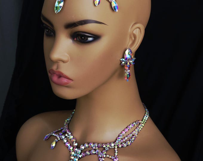 Set of Jewelry "silvia", Belly Dance Set, Ballroom Set, Bridal Jewelry ...
