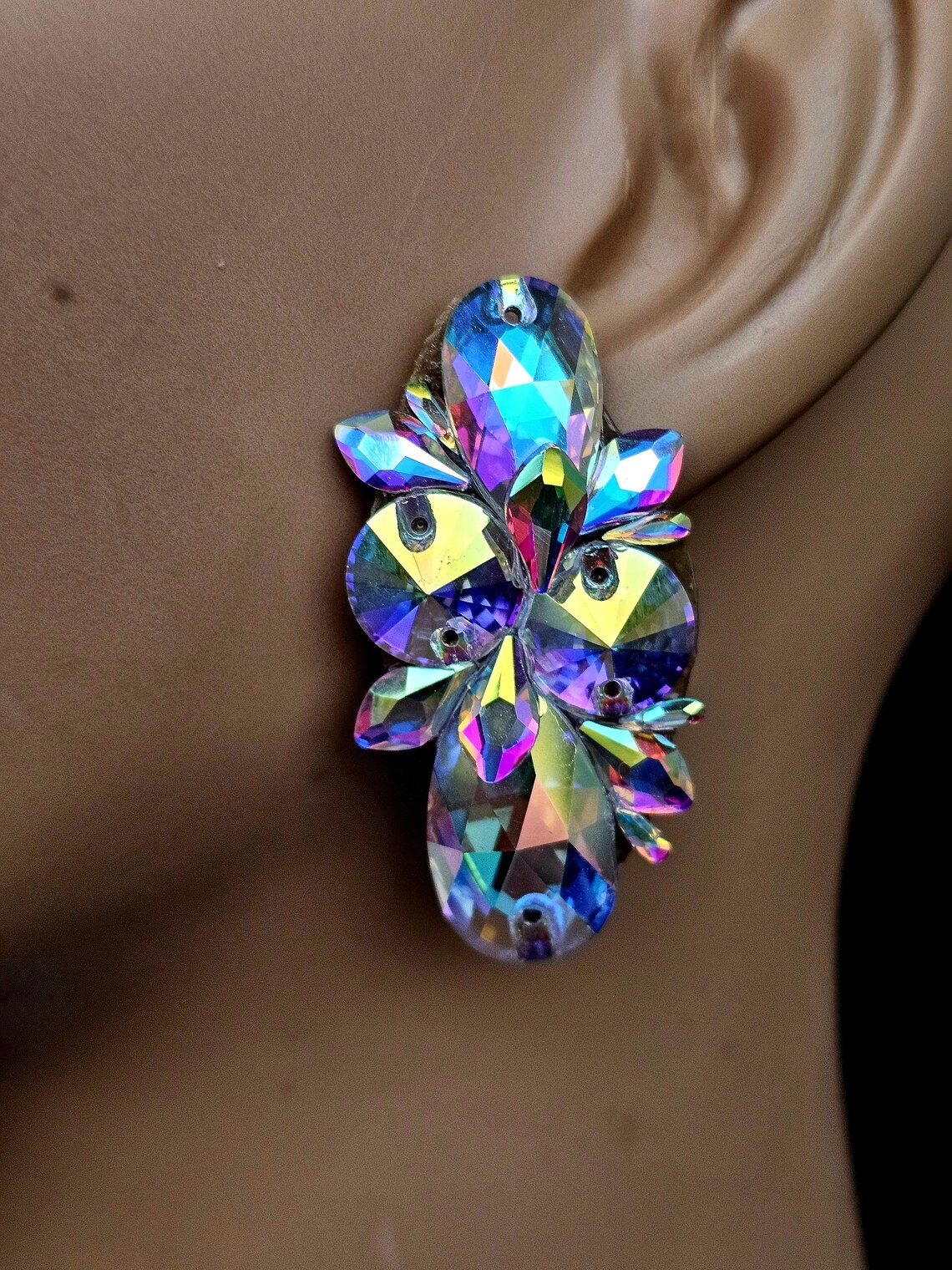 Ballroom Latin Wedding Salsa Tango Dance Jewelry Earrings. Crystals AB ...
