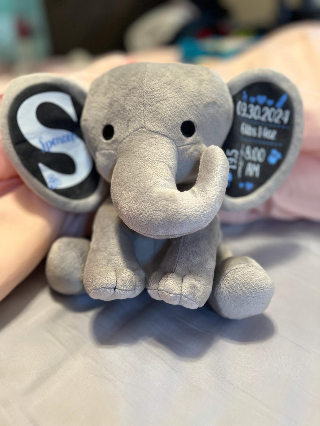 Personalized Baby Elephant Plush Animal - Etsy