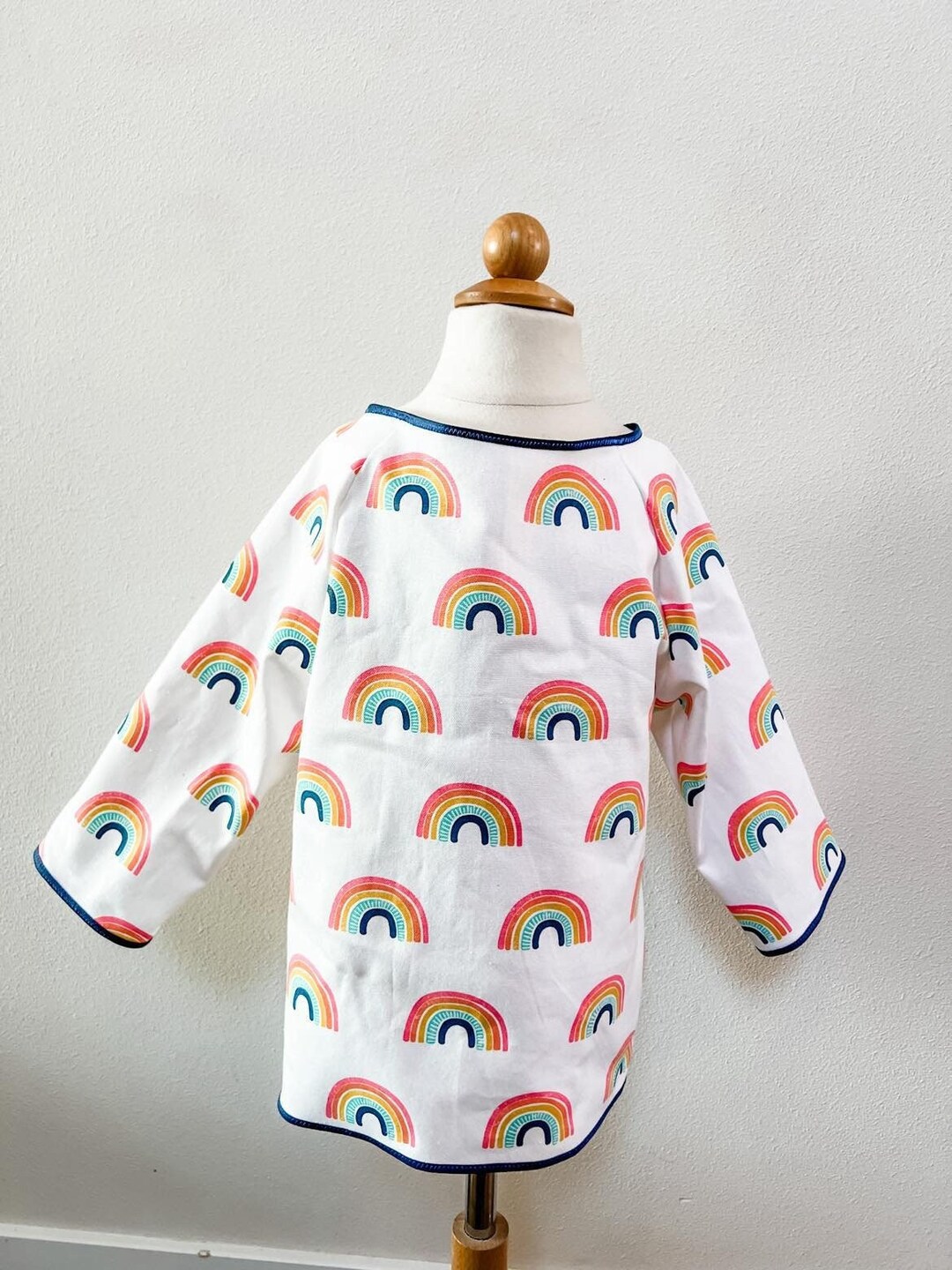 Rainbow Canvas Art Smock, Art Cover, Craft Smock, White Smock, Long ...