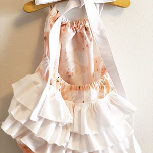 Swan Girls Bubble - Baby Romper - Girls Ruffle Romper - Newborn Ruffled ...