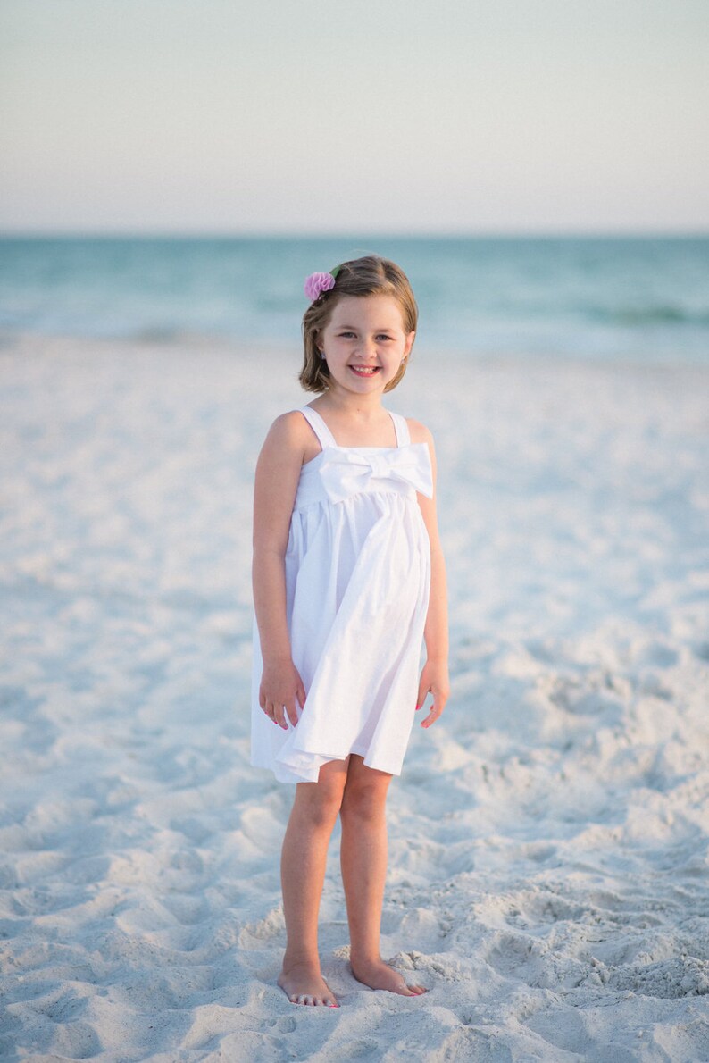 White Beach Dress White Flower Girl Dress Halter Dress For Etsy