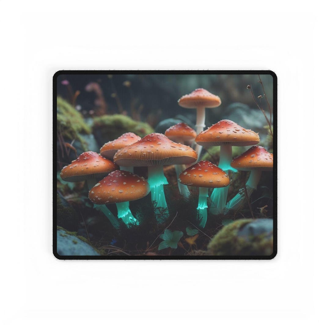 Mushroom Desk Mat With Forest Vibes Mouse Pad for Nature Lovers - Etsy