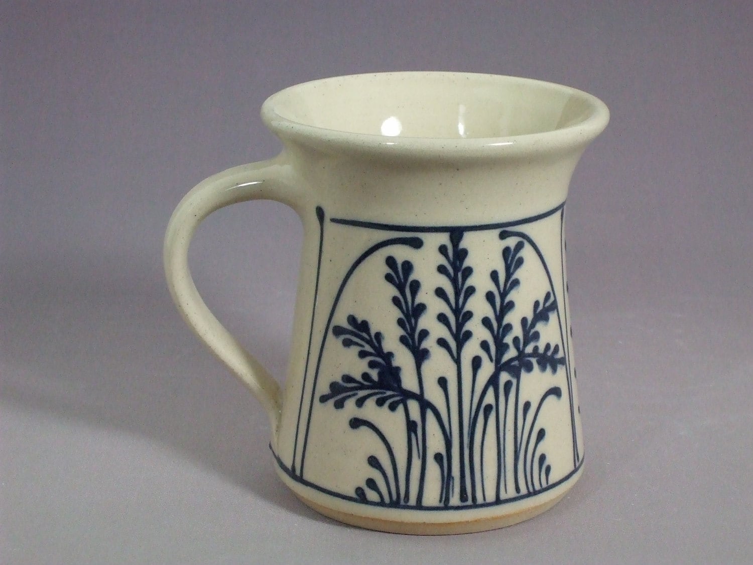Coffee or Tea Mug Blue Wheat Design on Stoneware Stoneware - Etsy