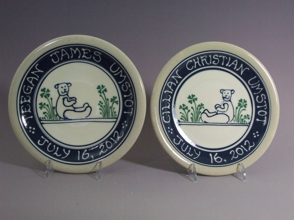 Personalized Child Birth Plate Baby Gift New Baby Teddy Bear - Etsy