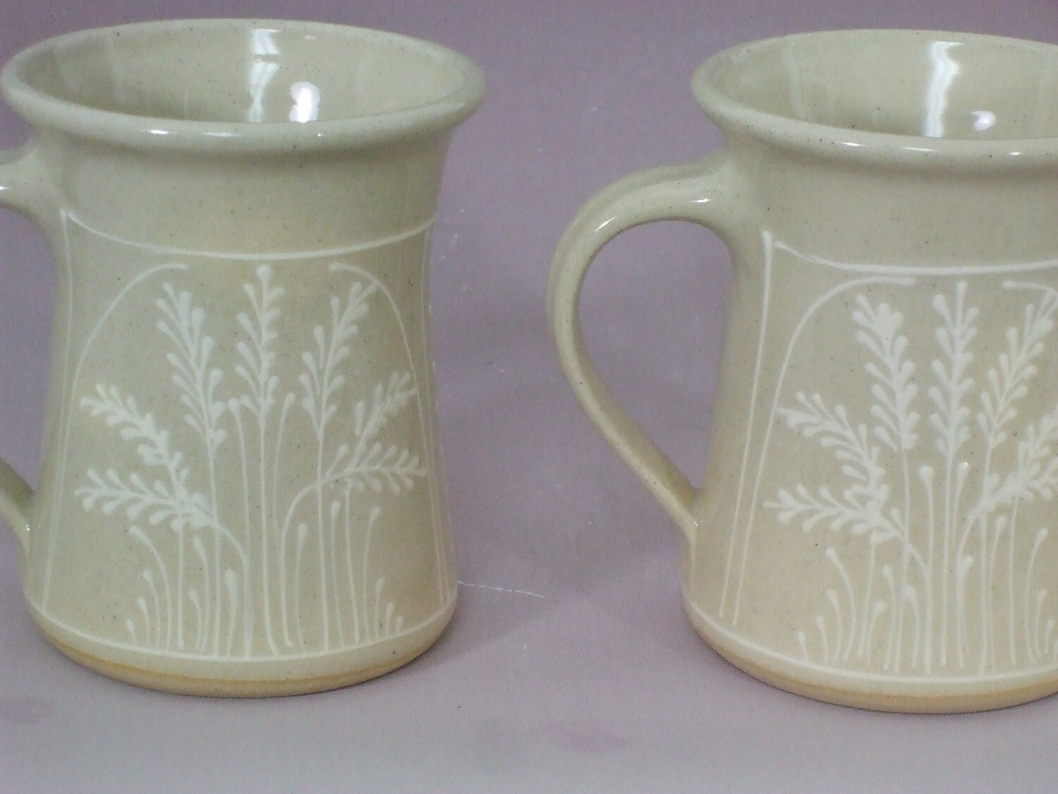 Coffee or Tea Mug White Wheat Design on Stoneware - Stoneware Pottery ...