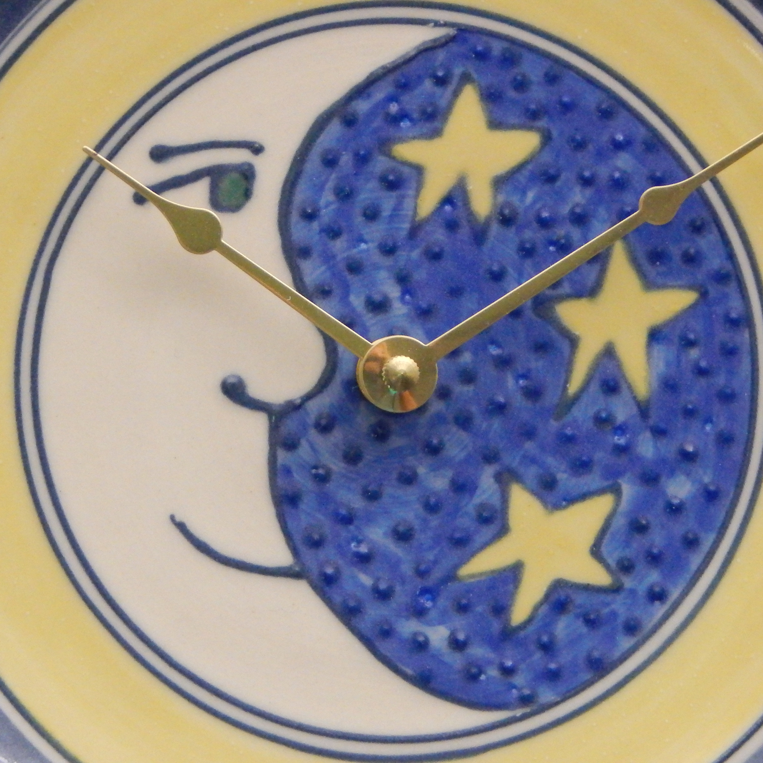 9 Large Stoneware Clock Moon and Stars Celestial Clock | Etsy