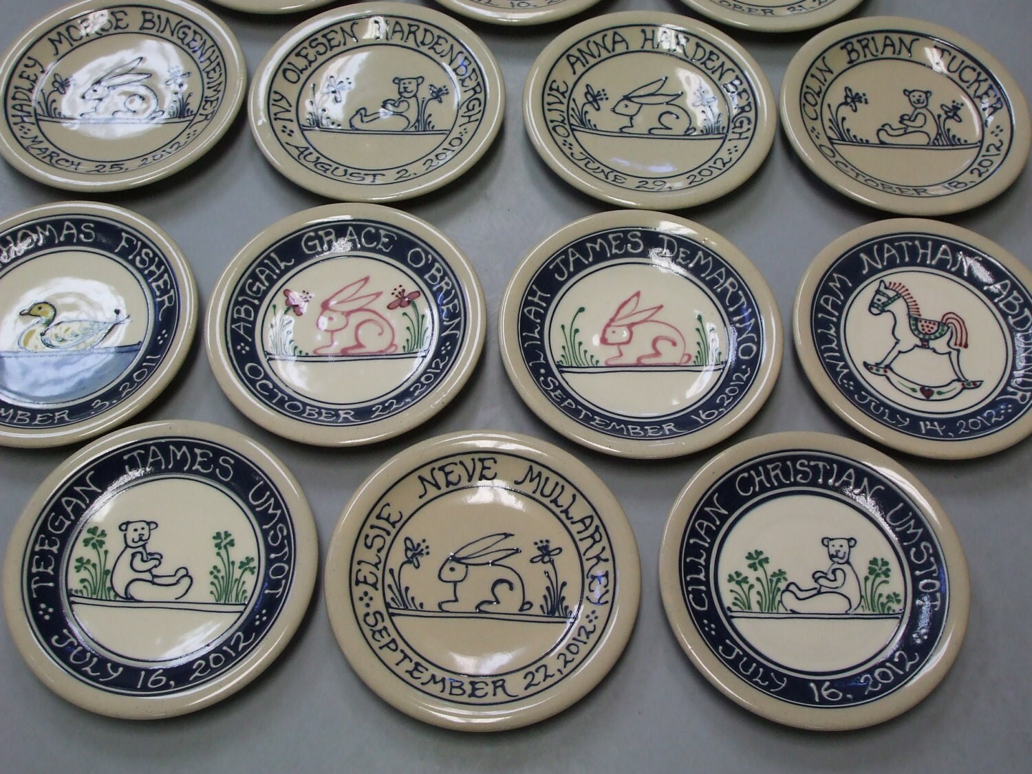 Ceramic Personalized Child's Birth Plate Baby Gift New | Etsy