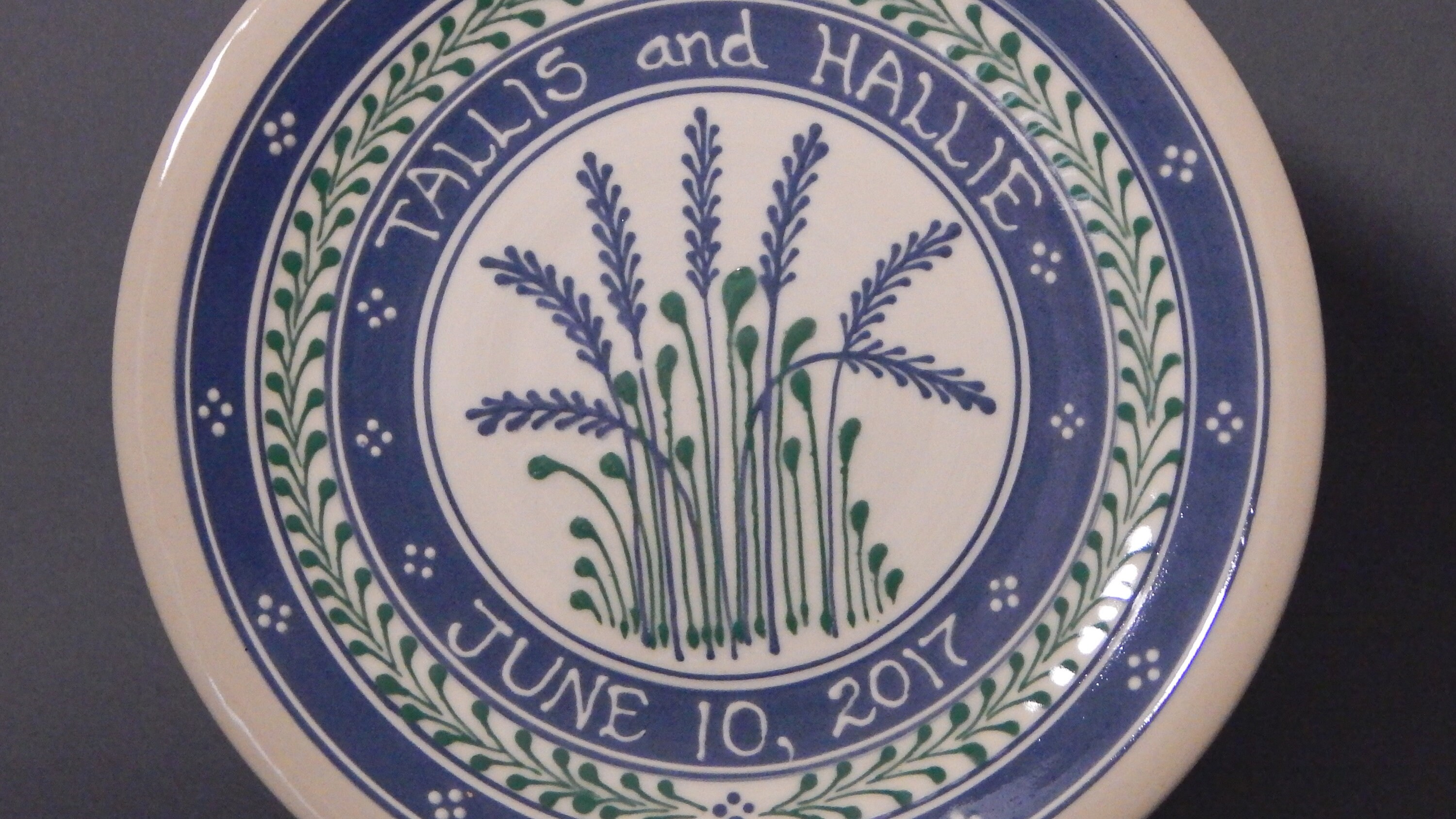 11 Personalized Blue Wheat with Green Accents Wedding - Etsy.de