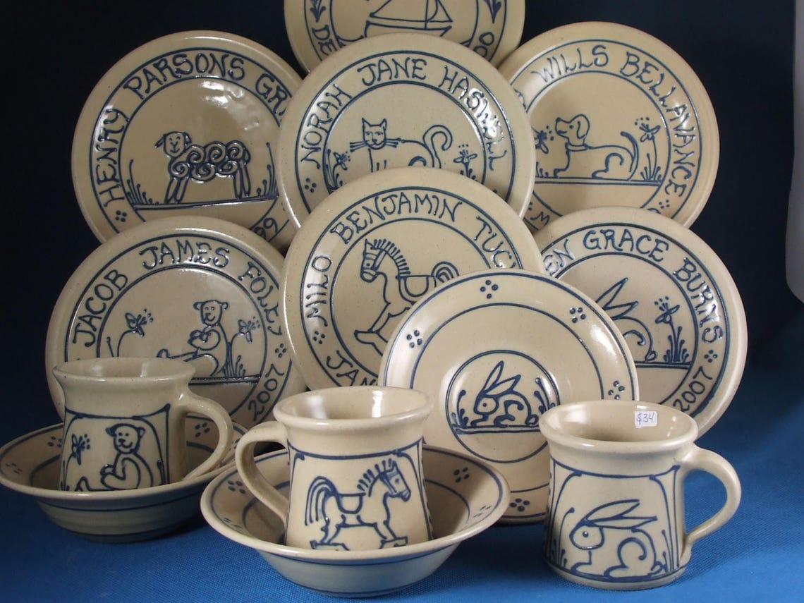 7 Personalized Child Birth Plate Baby Gift New Baby - Etsy