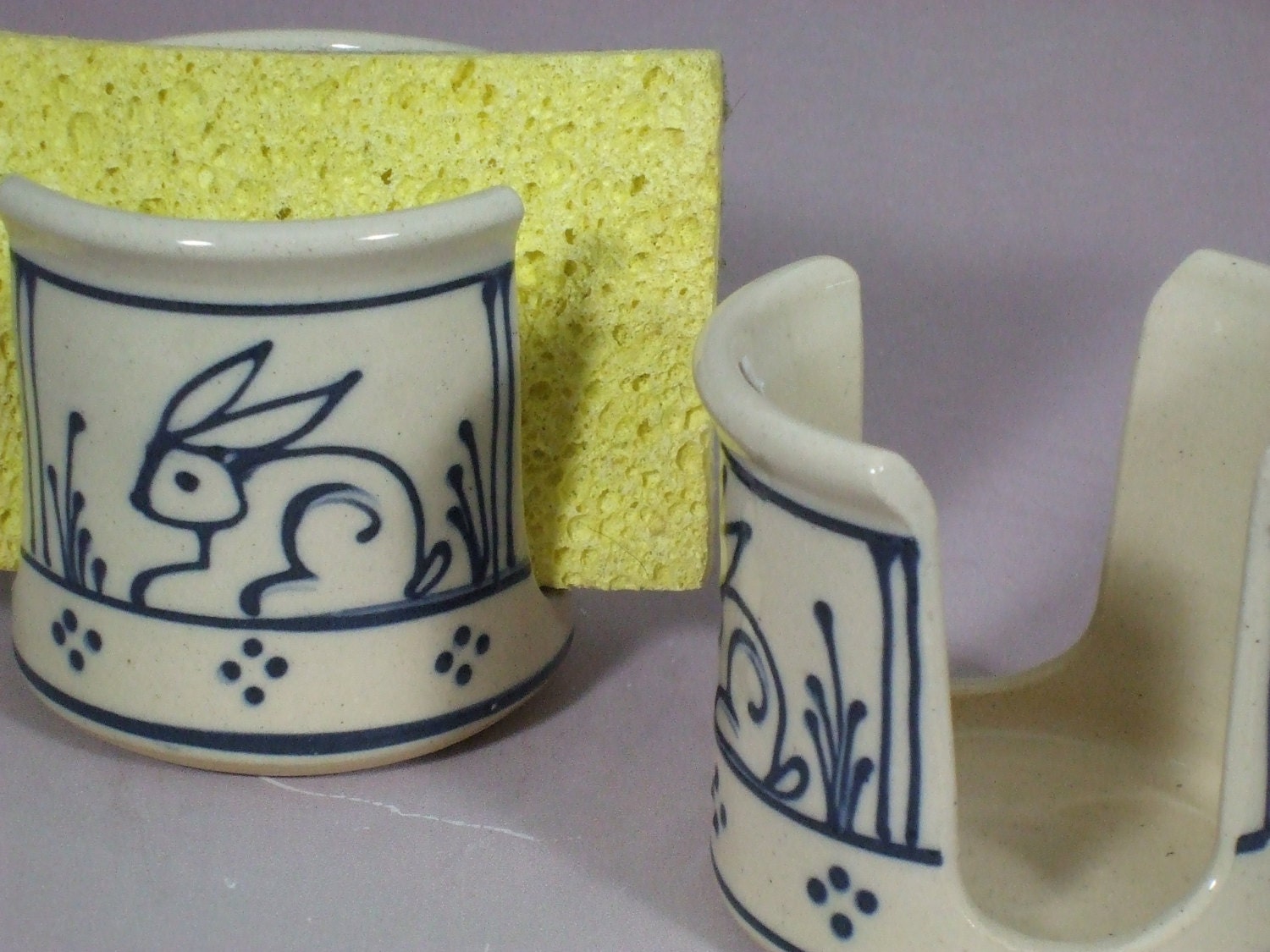 Sponge Holder Blue Bunny Rabbit Stoneware Stoneware Pottery - Etsy