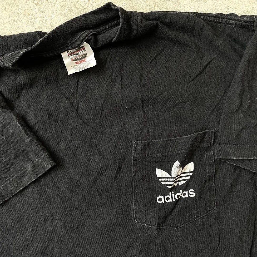 Vintage 80s Adidas T-shirt With Chest Pocket – Minimal Logo (DDP / No ...