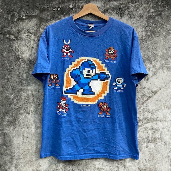 Rockman Mega Man Tee – Vintage Y2K Pixel Art - Gem