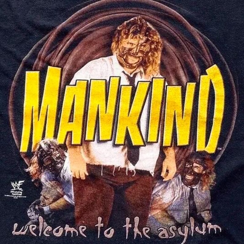 Vintage 1999 WWF Mankind Tee – Classic Wrestling Graphic (DDP / No ...