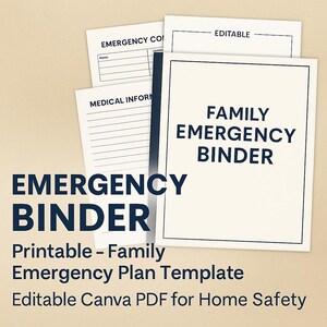 Emergency Binder Printable | Family Emergency Plan for Preparedness ...