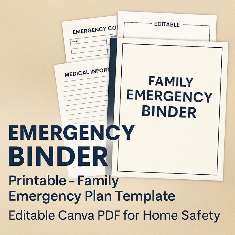 Emergency Binder Printable | Family Emergency Plan for Preparedness ...