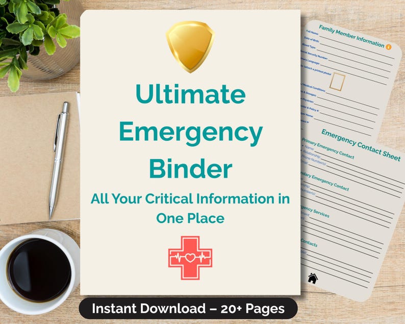 Emergency Binder Printable | Family Emergency Plan for Preparedness ...