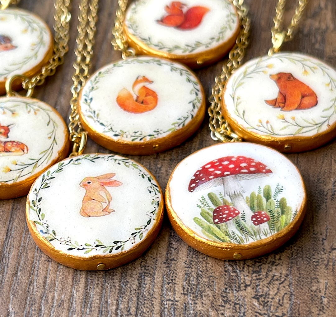 Woodland Animal Necklace: Personalized Girl Jewelry, Fall Style - Etsy