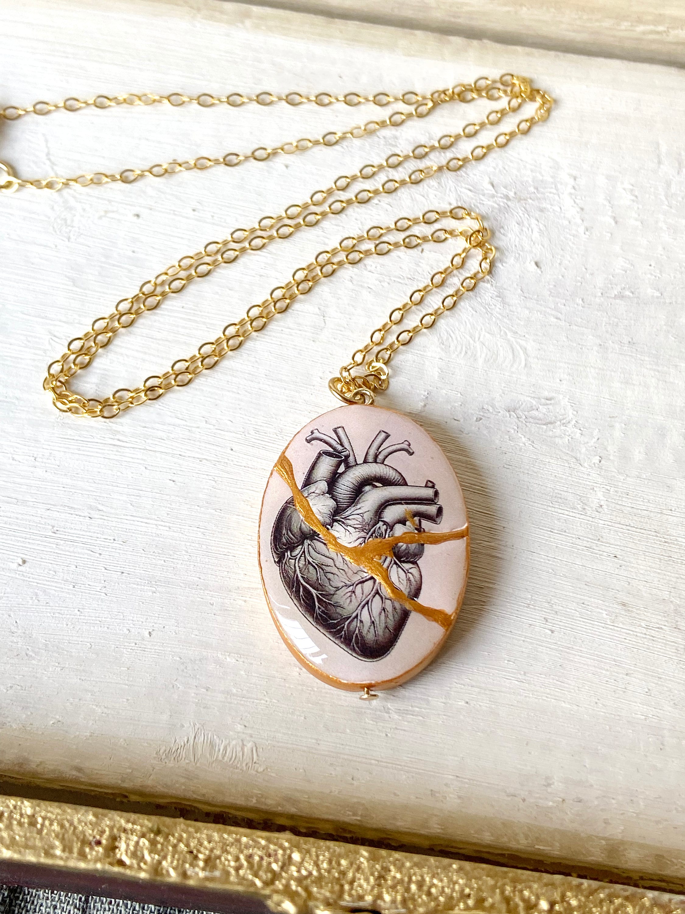 Beautifully Broken Jewelry Kintsugi Necklace With Card - Beautifully ...