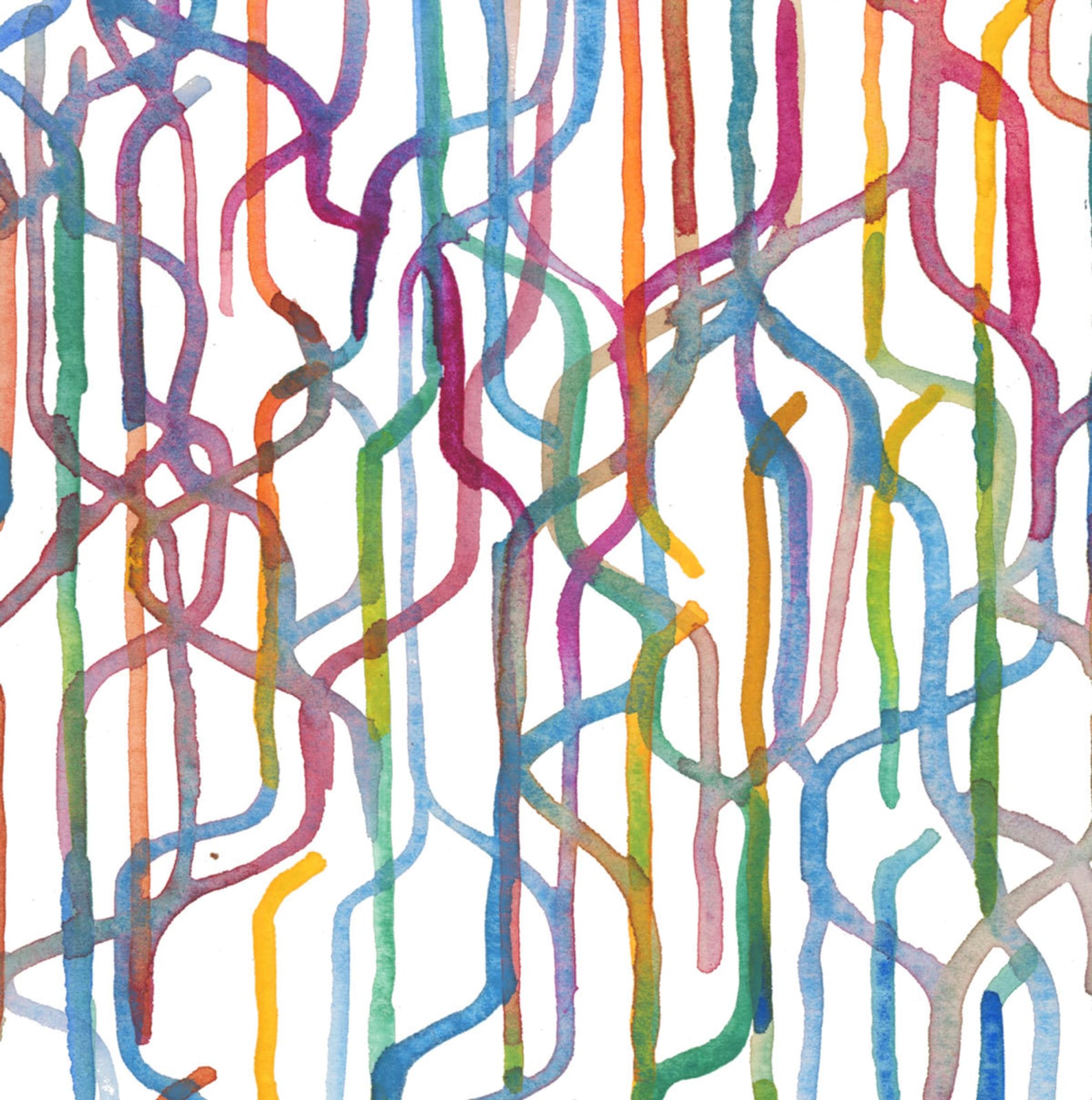 Colorful Abstract Watercolor Painting Making Connections - Etsy