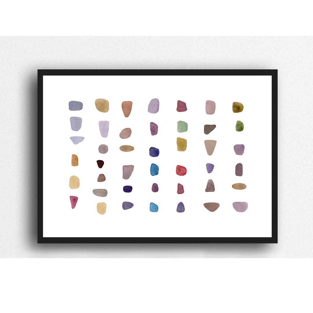 Pebble Art, Abstract Watercolor Painting, Zen Decor, Abstract Painting ...