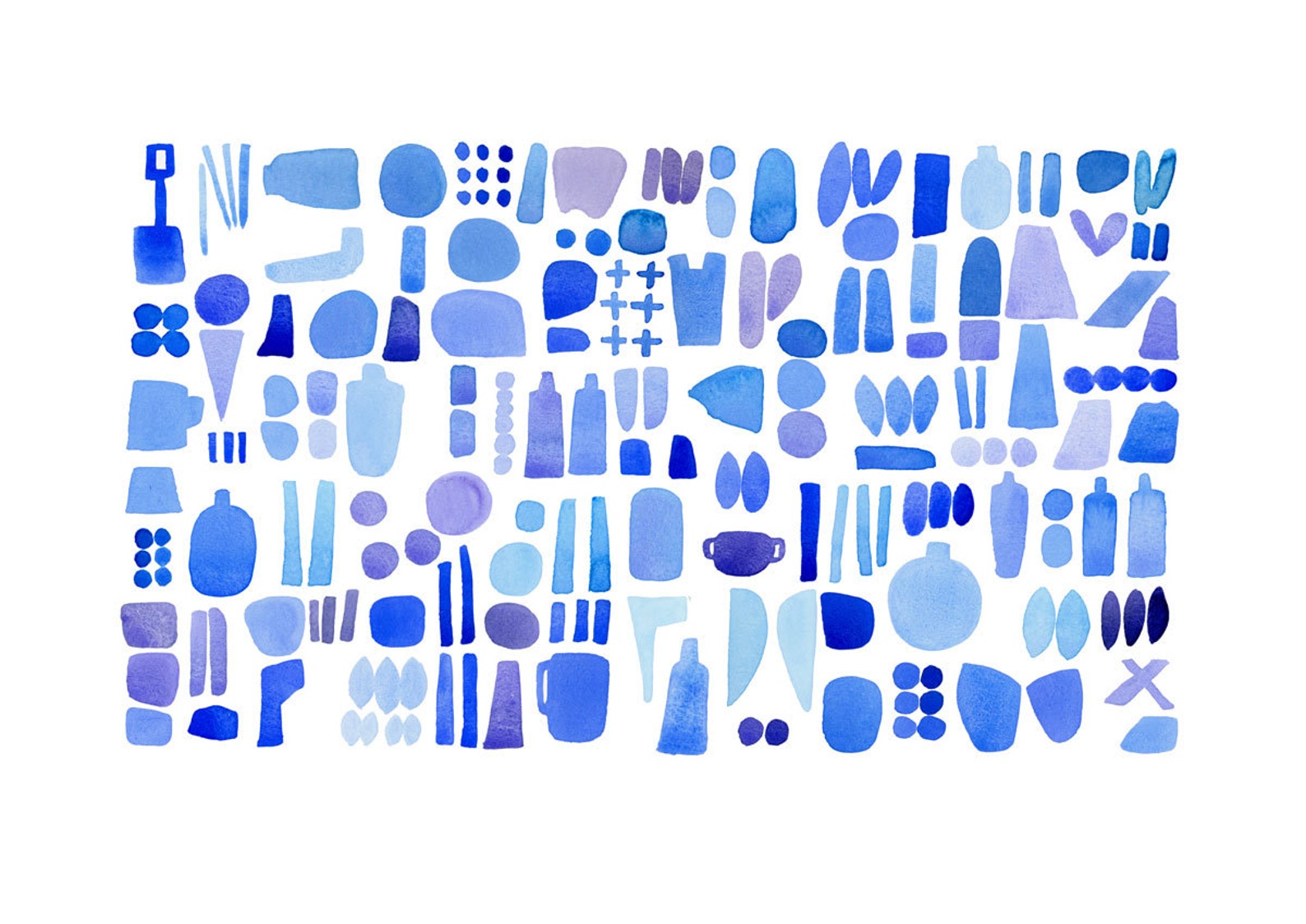 Abstract Ocean Painting, Cobalt Blue Watercolor, Blue Watercolorprint ...