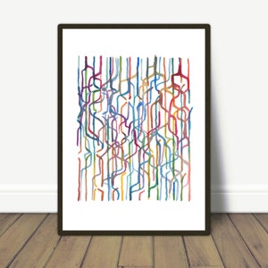 Colorful Abstract Watercolor Painting, Making Connections - Etsy