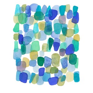 Print Set of 4 Watercolor Prints Gift Set, Blue and Green Home Decor ...