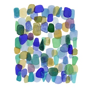 Print Set of 4 Watercolor Prints Gift Set, Blue and Green Home Decor ...