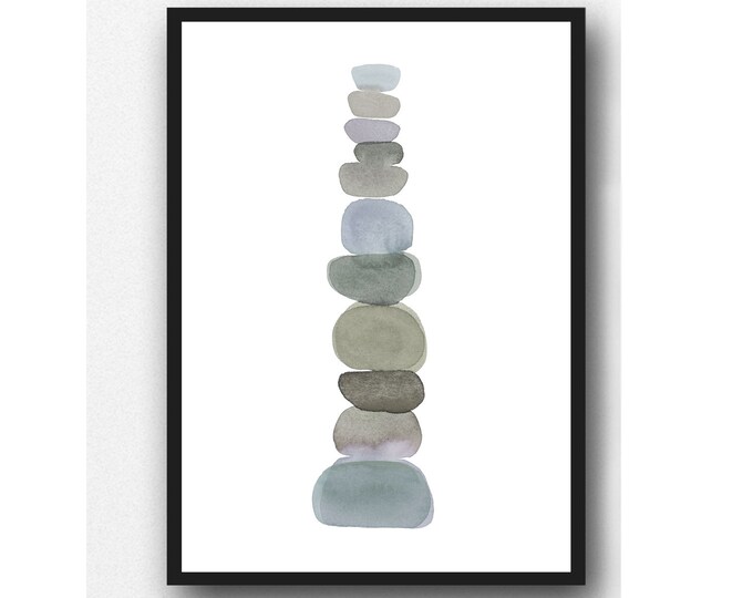 Pebble Art Print, Minimalist Zen Decor, Modern Nursery Decor - Etsy