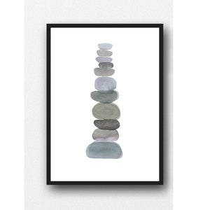 Set of 2 Prints, Minimalist Abstract Prints, Monochrome Gray Wall Art ...