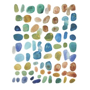 Print Set of 4 Watercolor Prints Gift Set, Blue and Green Home Decor ...