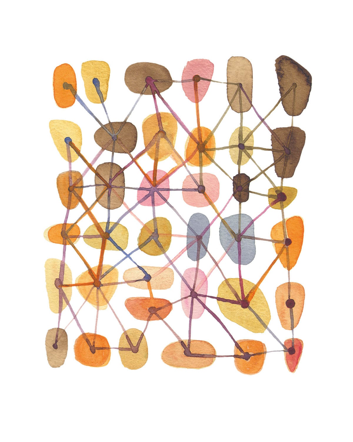 Abstract Watercolor Painting Connections | Etsy