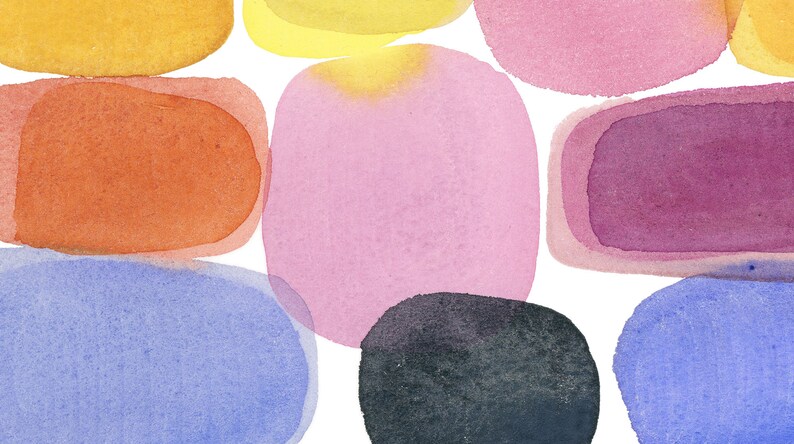 Colorful Watercolor Painting Color Blocks Abstract - Etsy