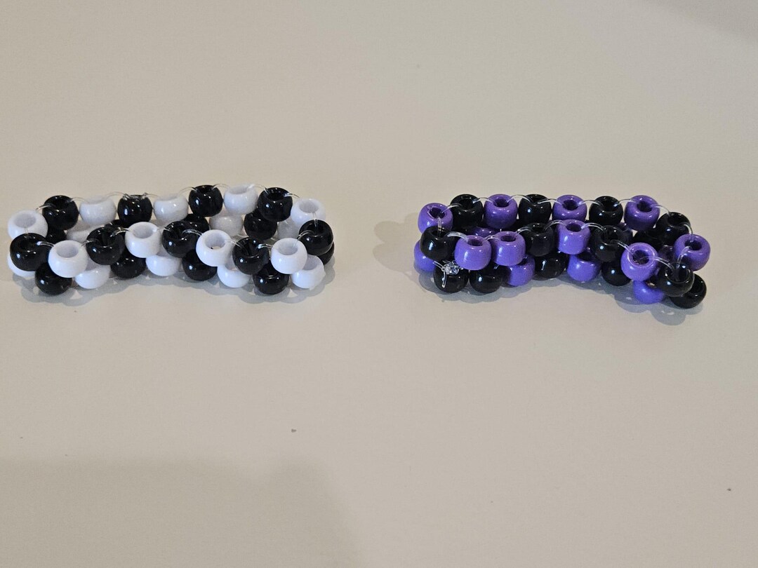 White and Black, and Purple and Black Kandi Ladder Stitch Cuff - Etsy