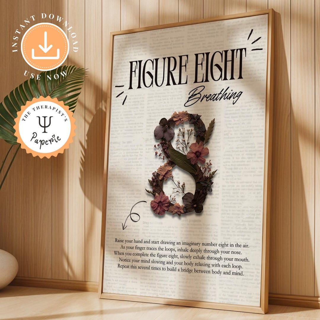 Figure Eight Breathing Technique Poster: Anxiety Relief, Calm Down ...