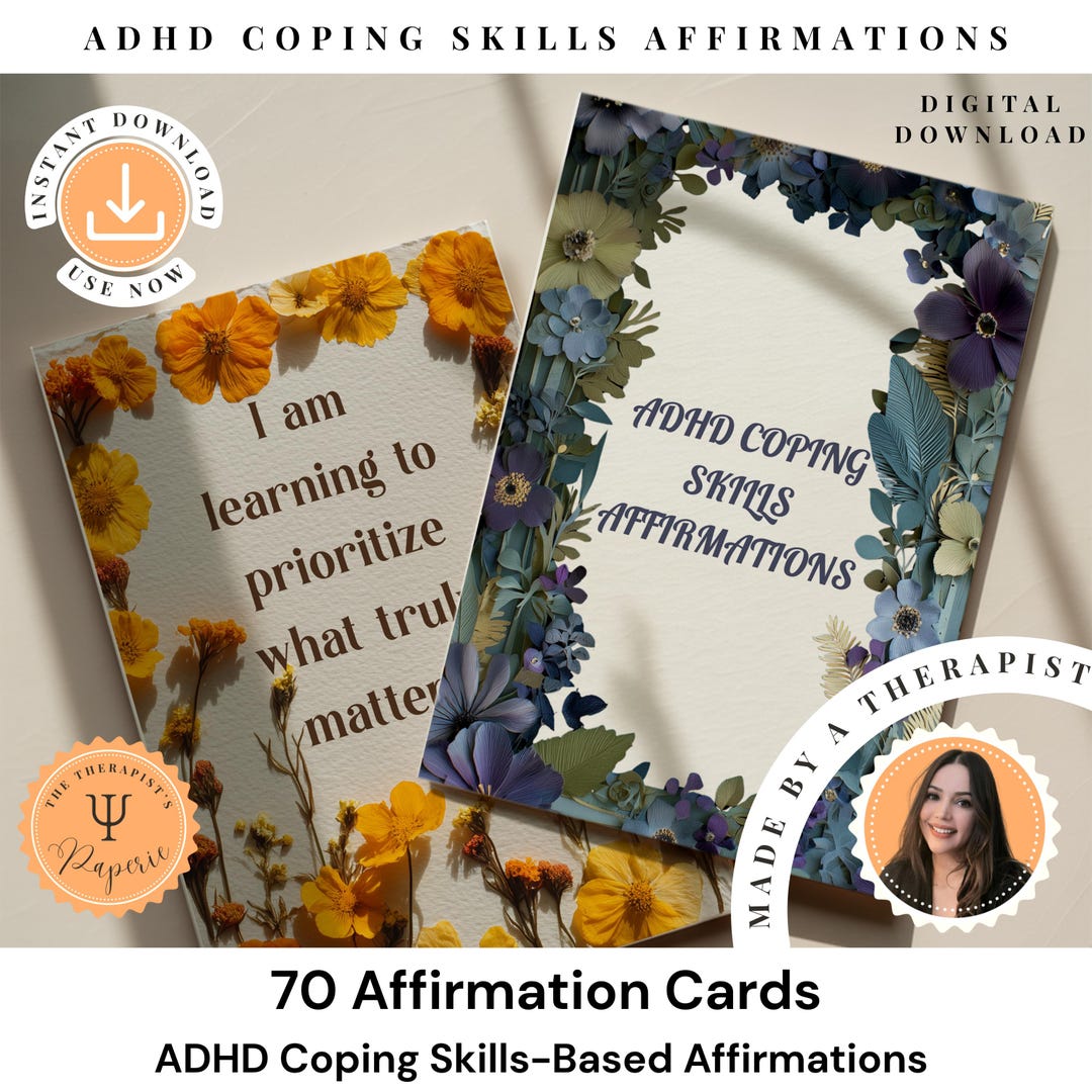 ADHD Affirmation Cards: Coping Skills & Self-esteem (printable PDF) - Etsy