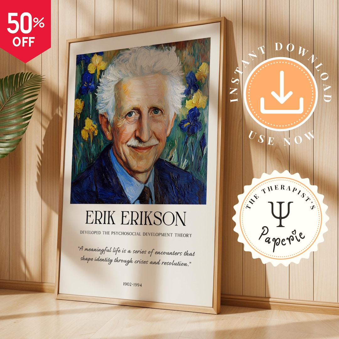 Erik Erikson Portrait Print: Van Gogh Style Psychology Art (digital ...