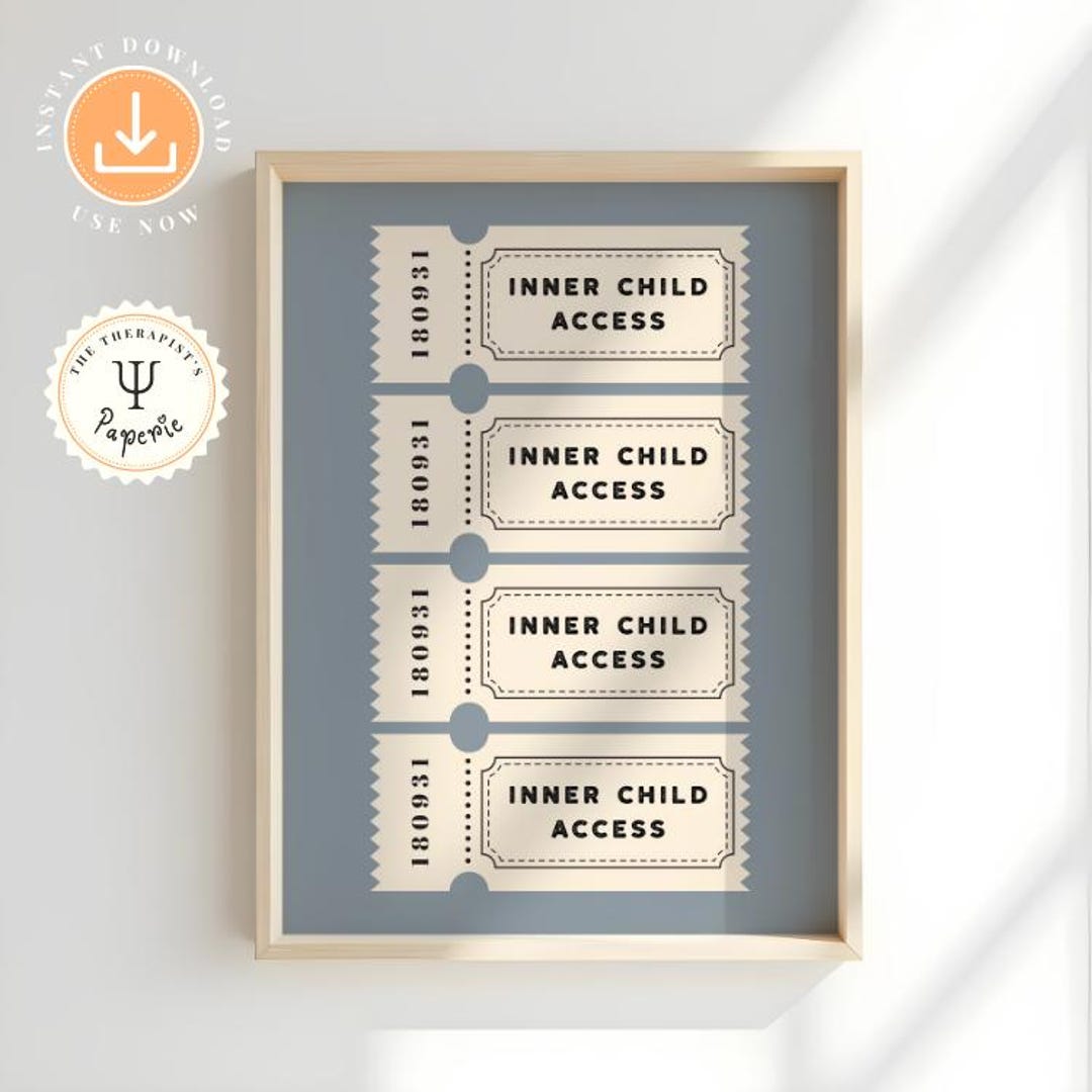Retro Therapy Ticket Wall Art | Printable Mental Health Art ...
