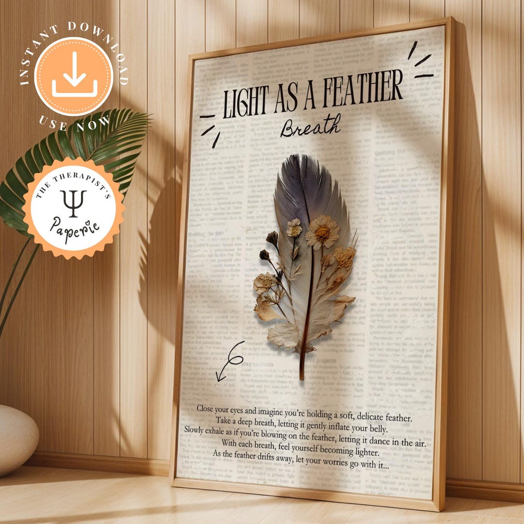Breathing Technique Poster, Anxiety Relief, Mindfulness Poster, Mindful ...