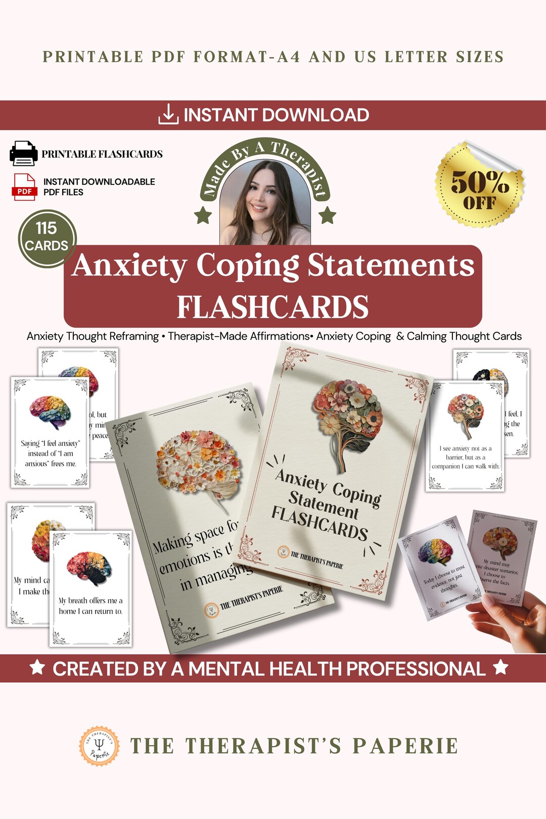 Anxiety Coping Statement Flashcards, Anxiety Relief, Coping Skills ...