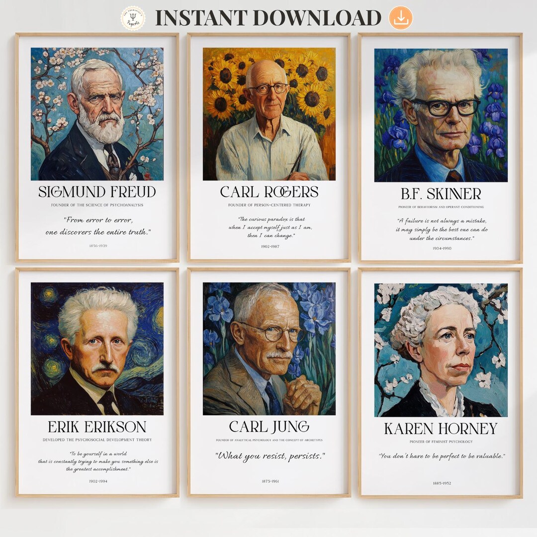Famous Psychologists Poster Bundle - Psychology Quote Poster - Therapy ...