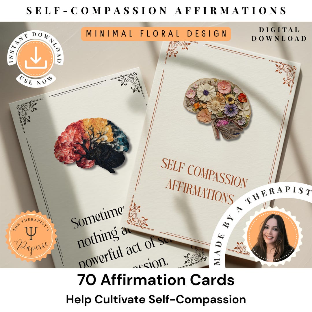 Self Compassion Affirmation Cards, Affirmation Cards, Self Love, Self ...