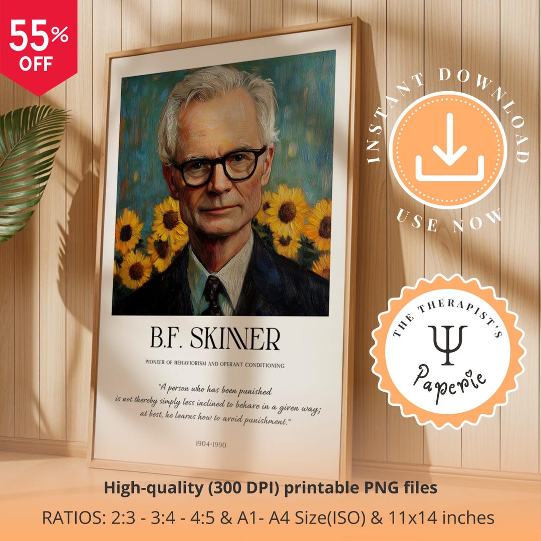 BF Skinner Poster: Psychology Inspirational Quote, Trendy Wall Art for ...