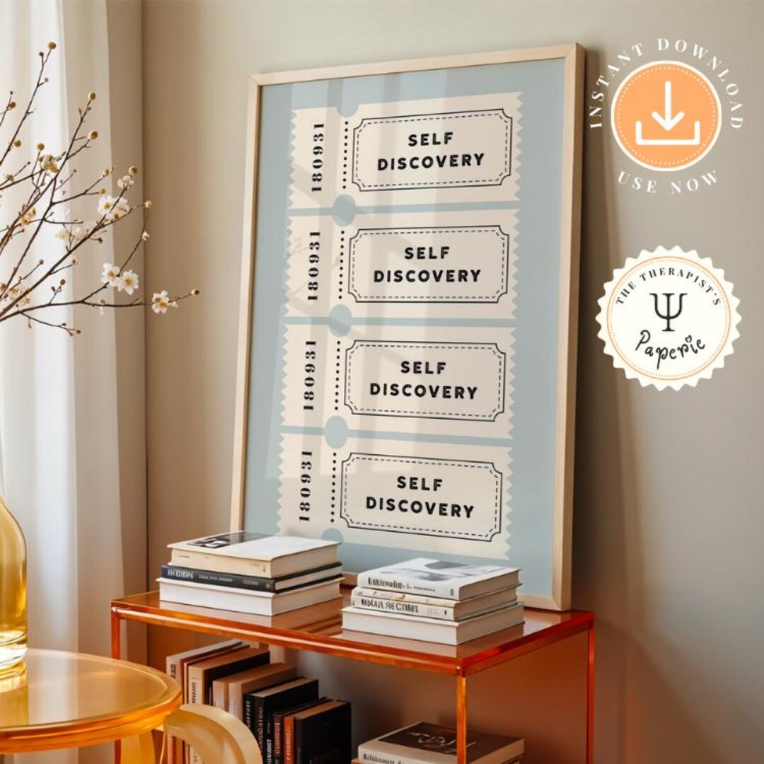 Retro Therapy Ticket Wall Art | Printable Mental Health Art ...