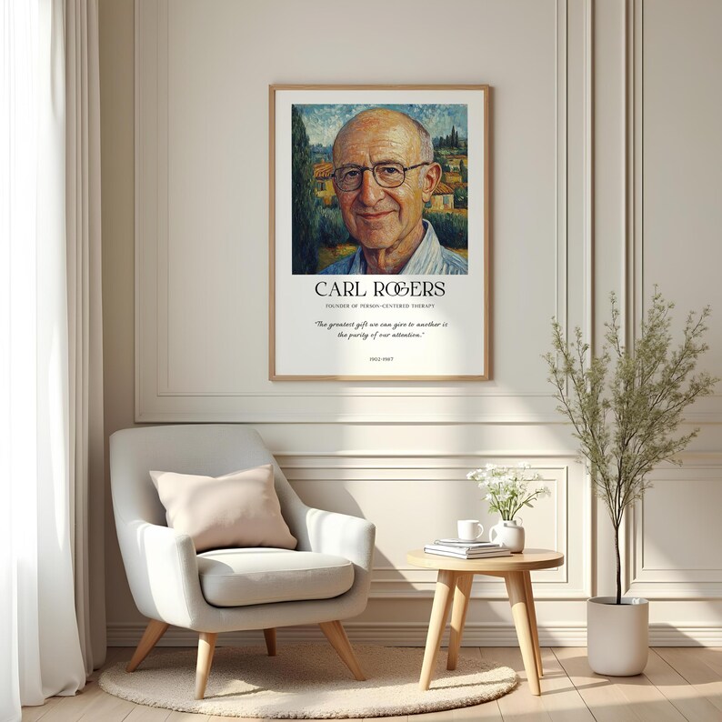 Carl Rogers Wall Art: Psychology Inspirational Quote, Trendy Wall Art ...