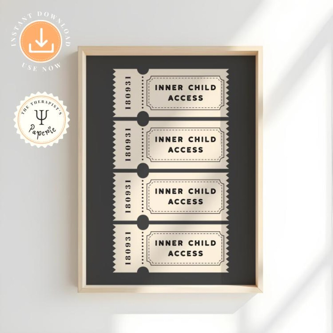 Retro Therapy Ticket Wall Art | Printable Mental Health Art ...