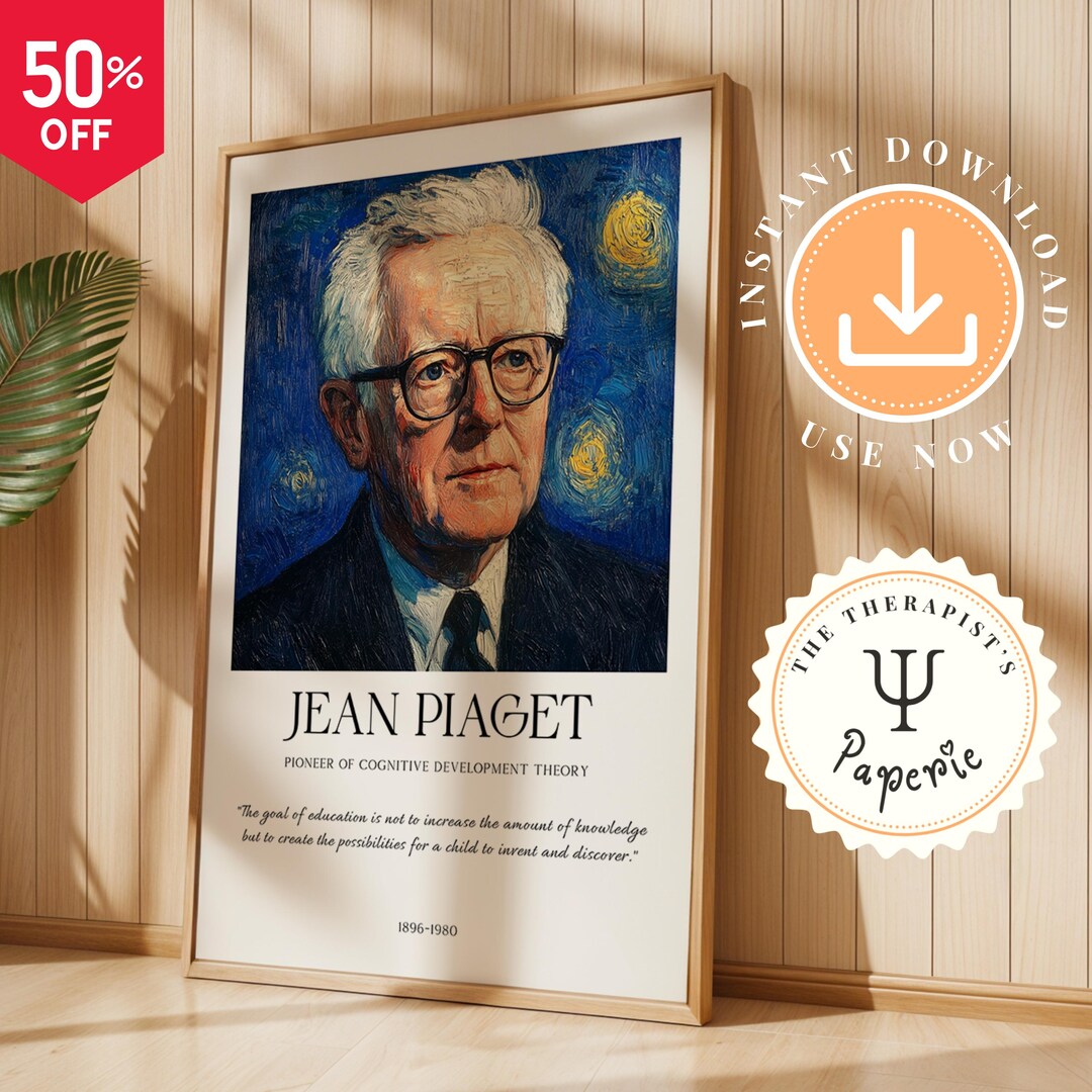 Jean Piaget Portrait Print: Van Gogh Style Psychology Art (digital ...