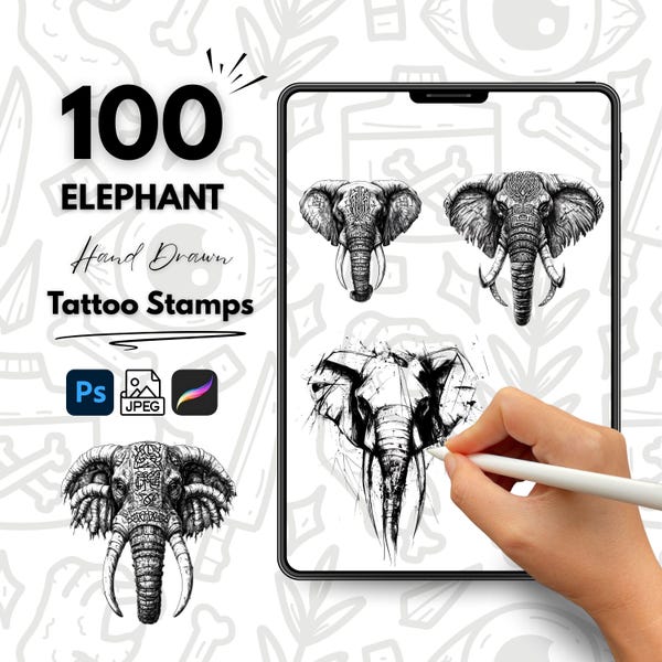 Elephant Tattoo - Etsy UK