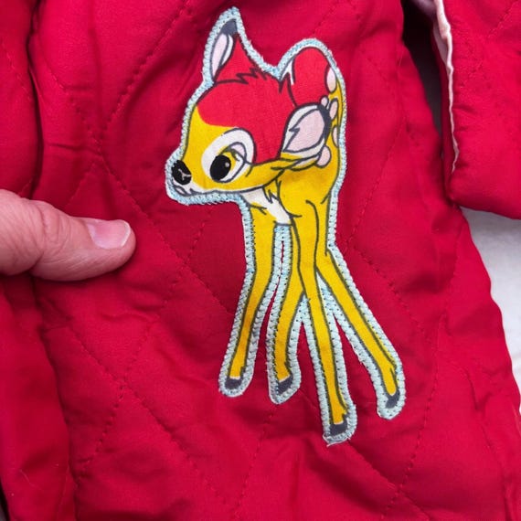 Vintage Walt Disney Bambi Red Japanese Kimono Robe Qu… - Gem